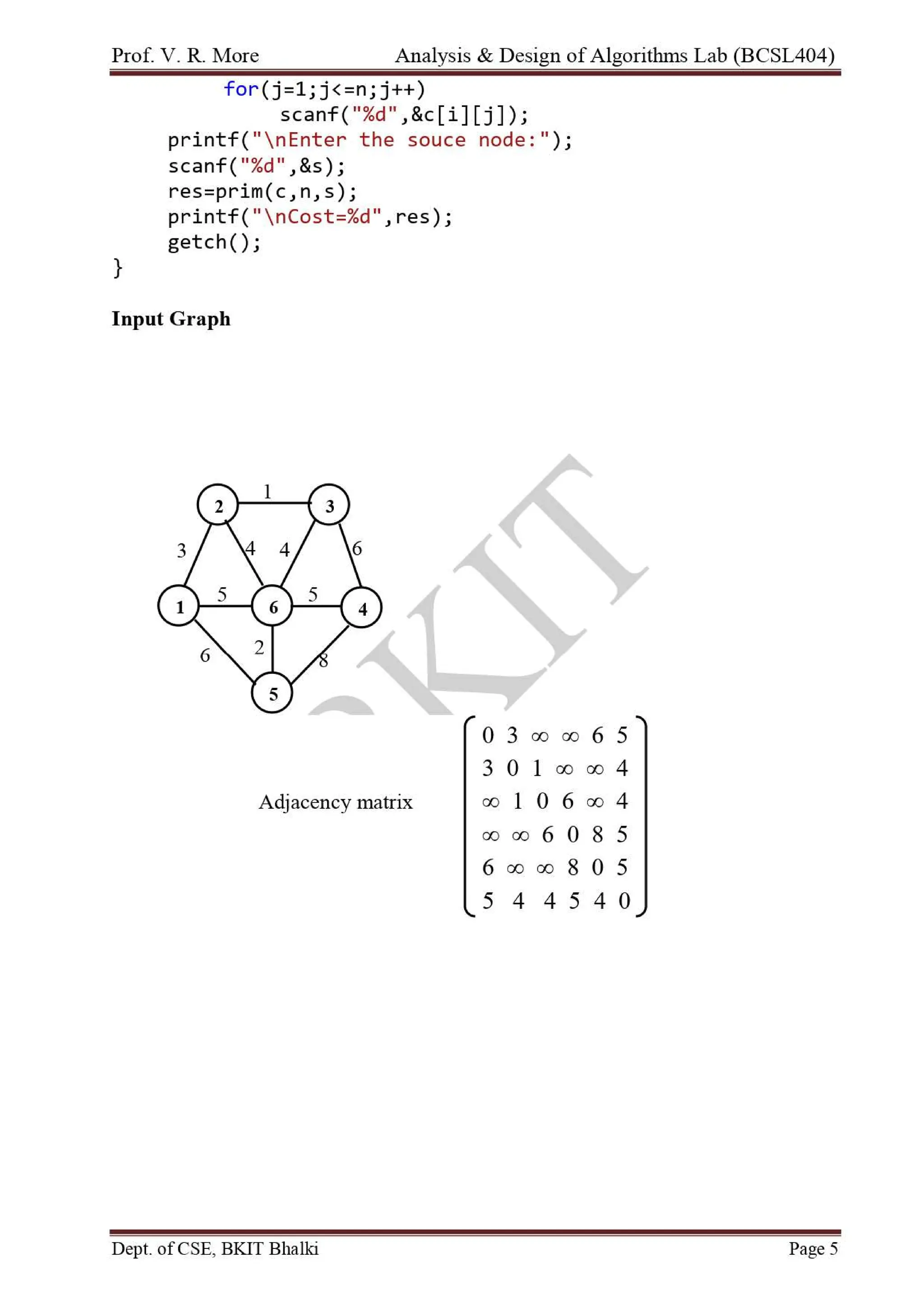 Analysis And Design Of Algorithm Lab Manual Bcsl404 Pdf Computer Software And Applications