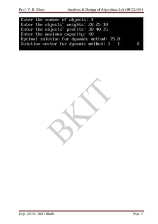 Analysis and Design of Algorithm Lab Manual (BCSL404) | PDF | Computer Software and Applications ...