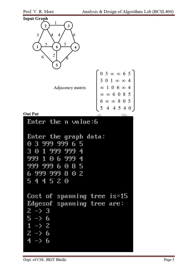 Analysis and Design of Algorithm Lab Manual (BCSL404) | PDF | Computer Software and Applications ...