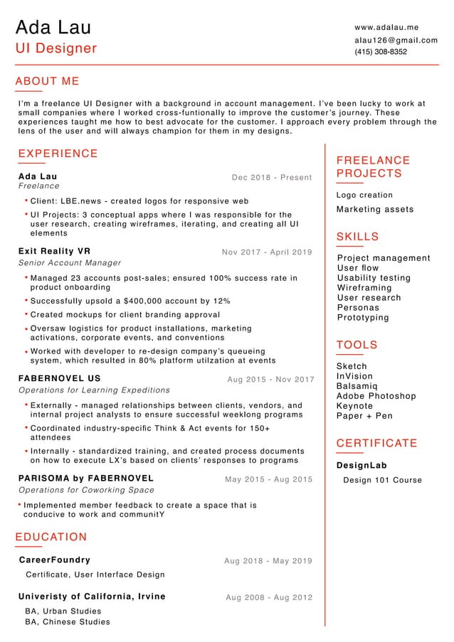 Ada Lau resume | PDF