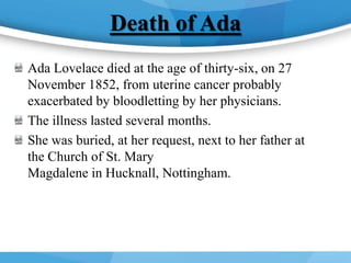 Ada Lovelace-The First Programmer | PPTX