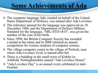 Ada Lovelace-The First Programmer | PPTX
