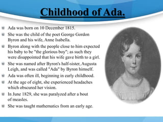 Ada Lovelace-The First Programmer | PPTX