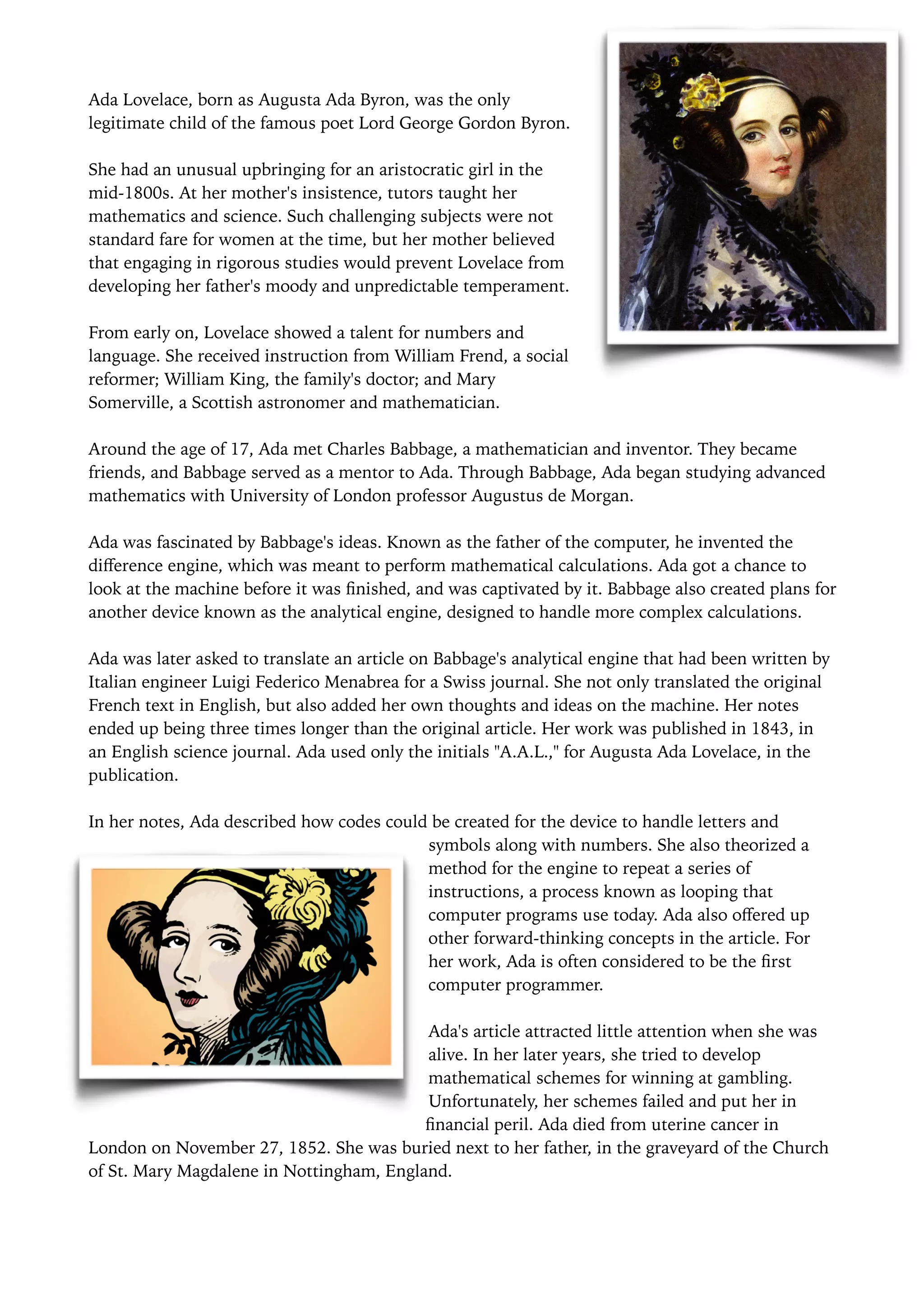 Ada lovelace | PDF | Science