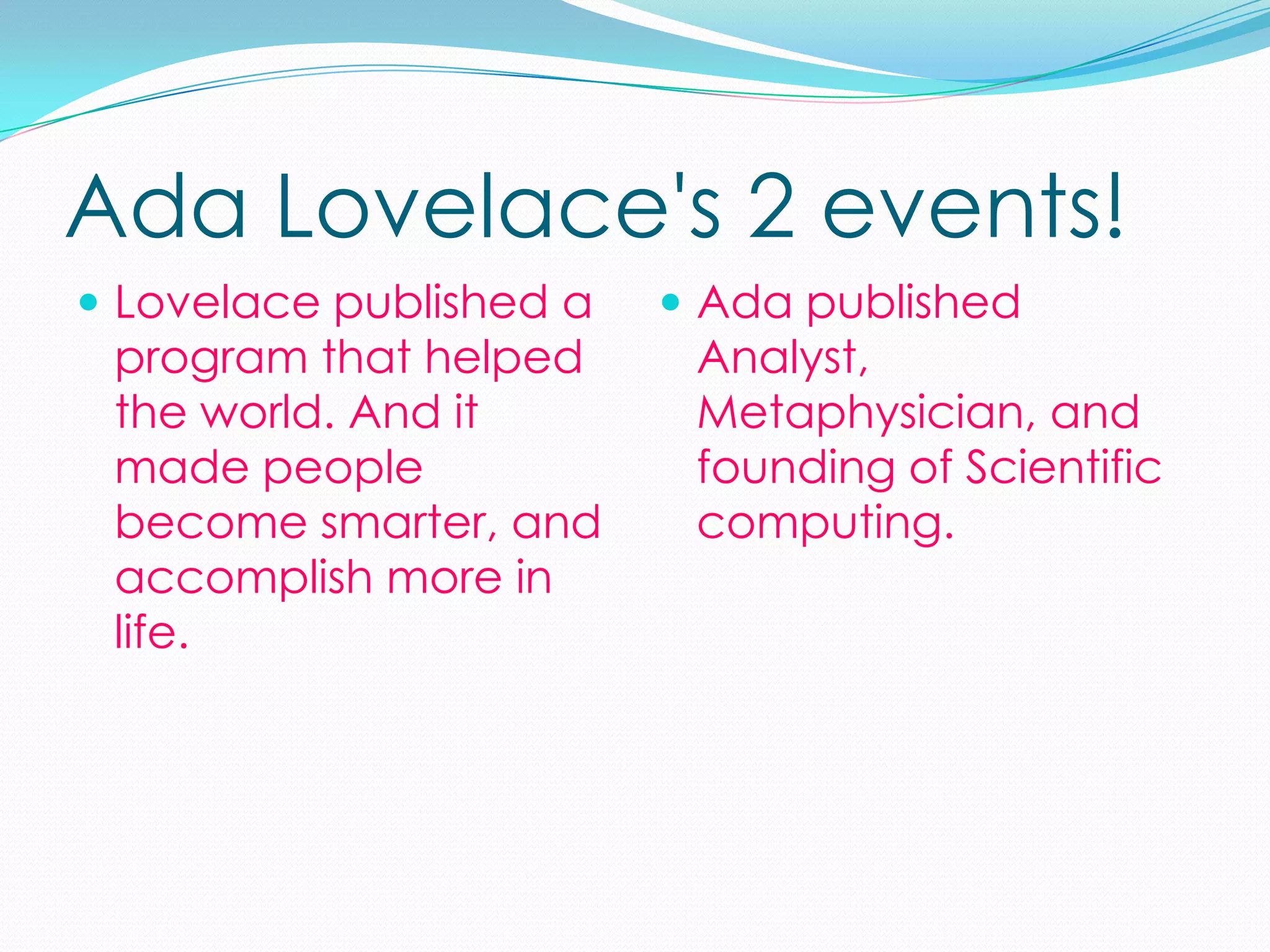 Ada lovelace info | PPTX