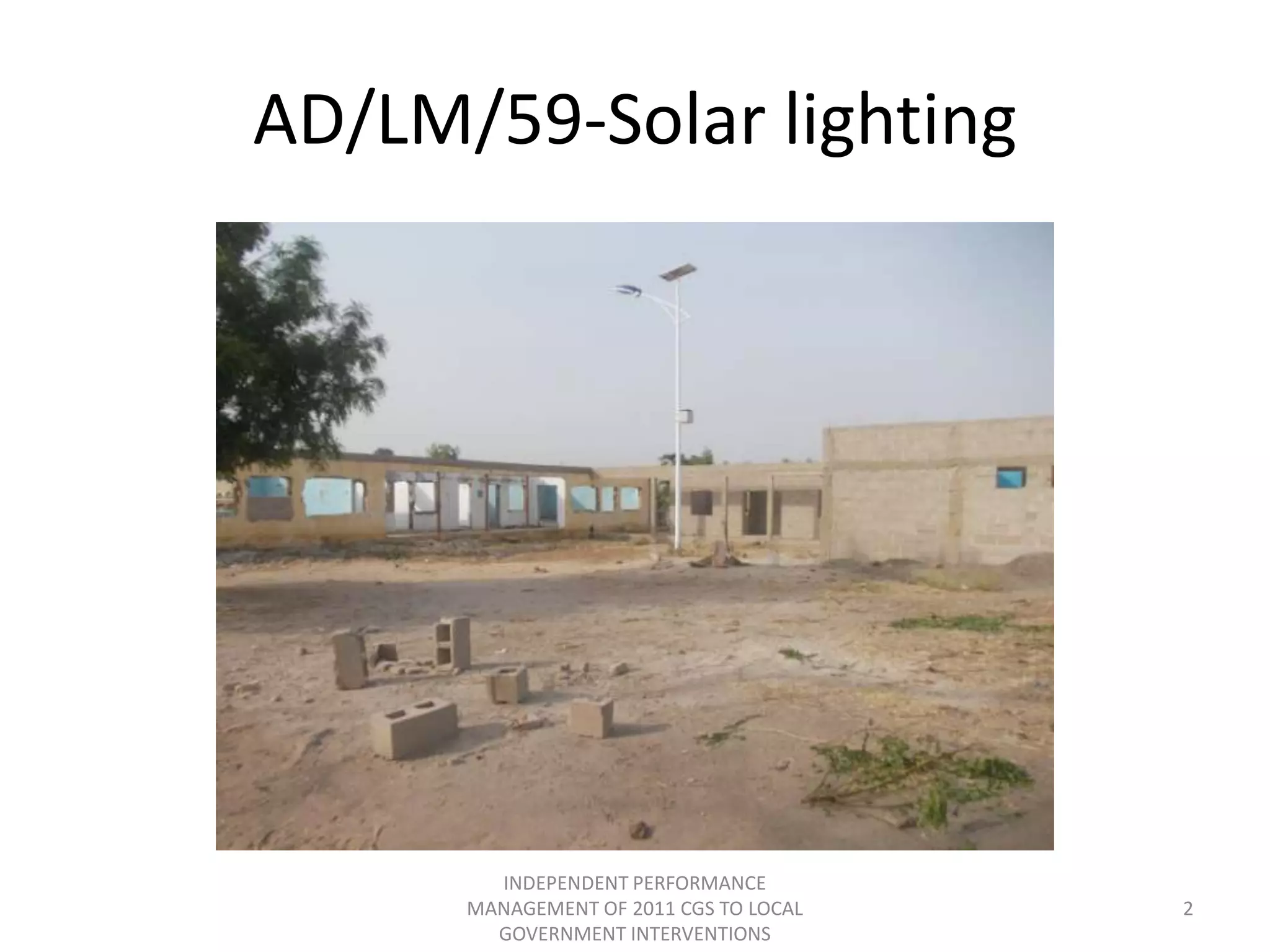 Adamawa sample pictorial presentation of some projects (adamawa) | PPTX