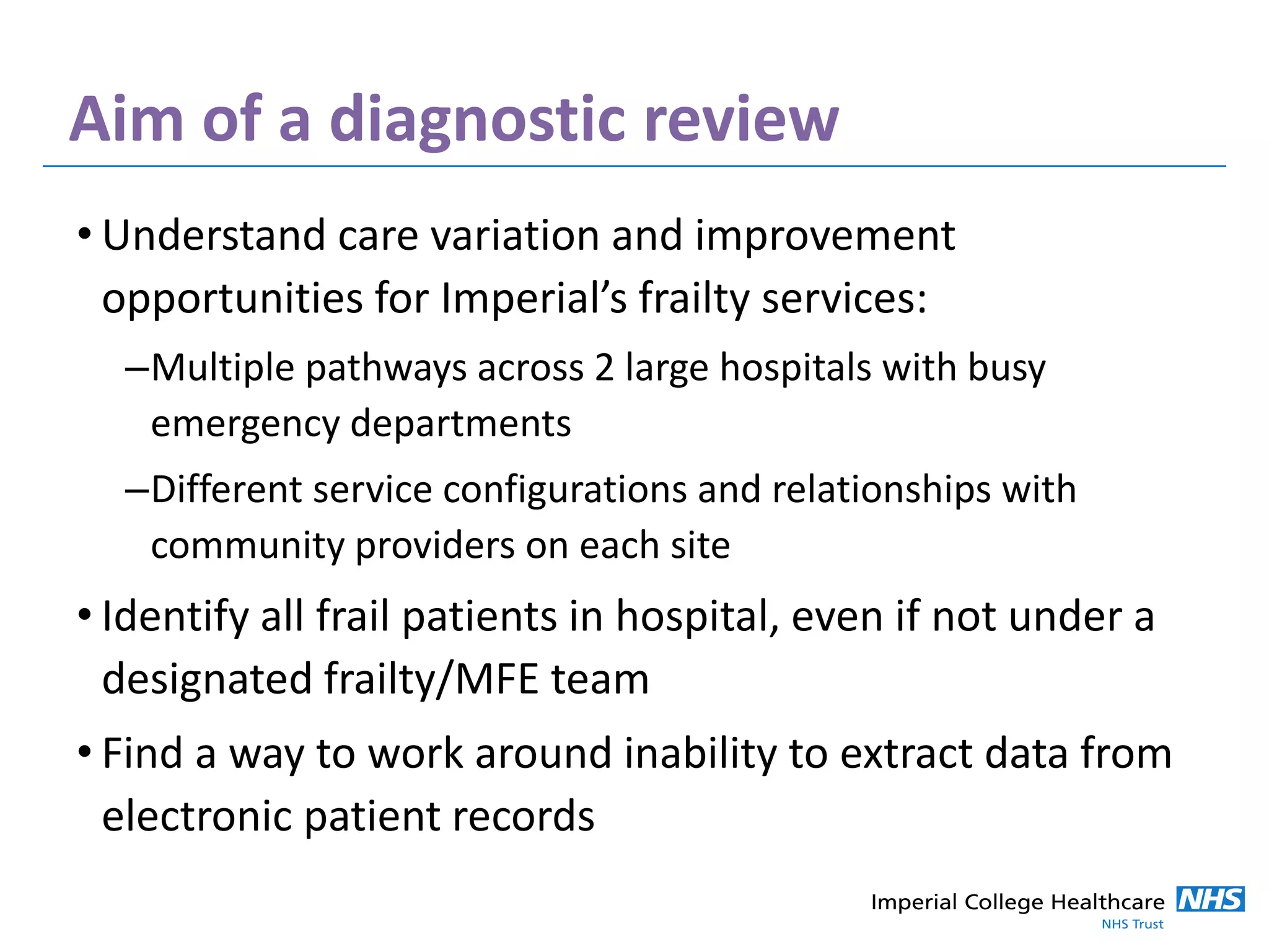 Adam backhouse, Viren Jeram, Clare thomson QI and frailty | PPTX