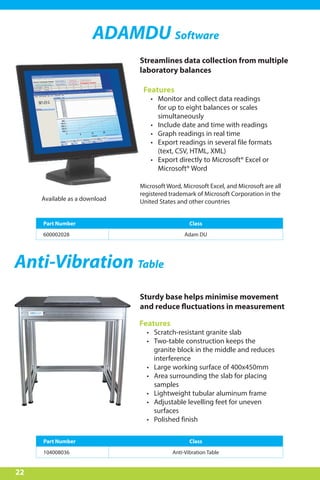 Adam Equipment Balances & Scales Brochure | PDF