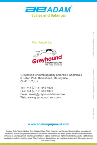 Adam Equipment Balances & Scales Brochure | PDF