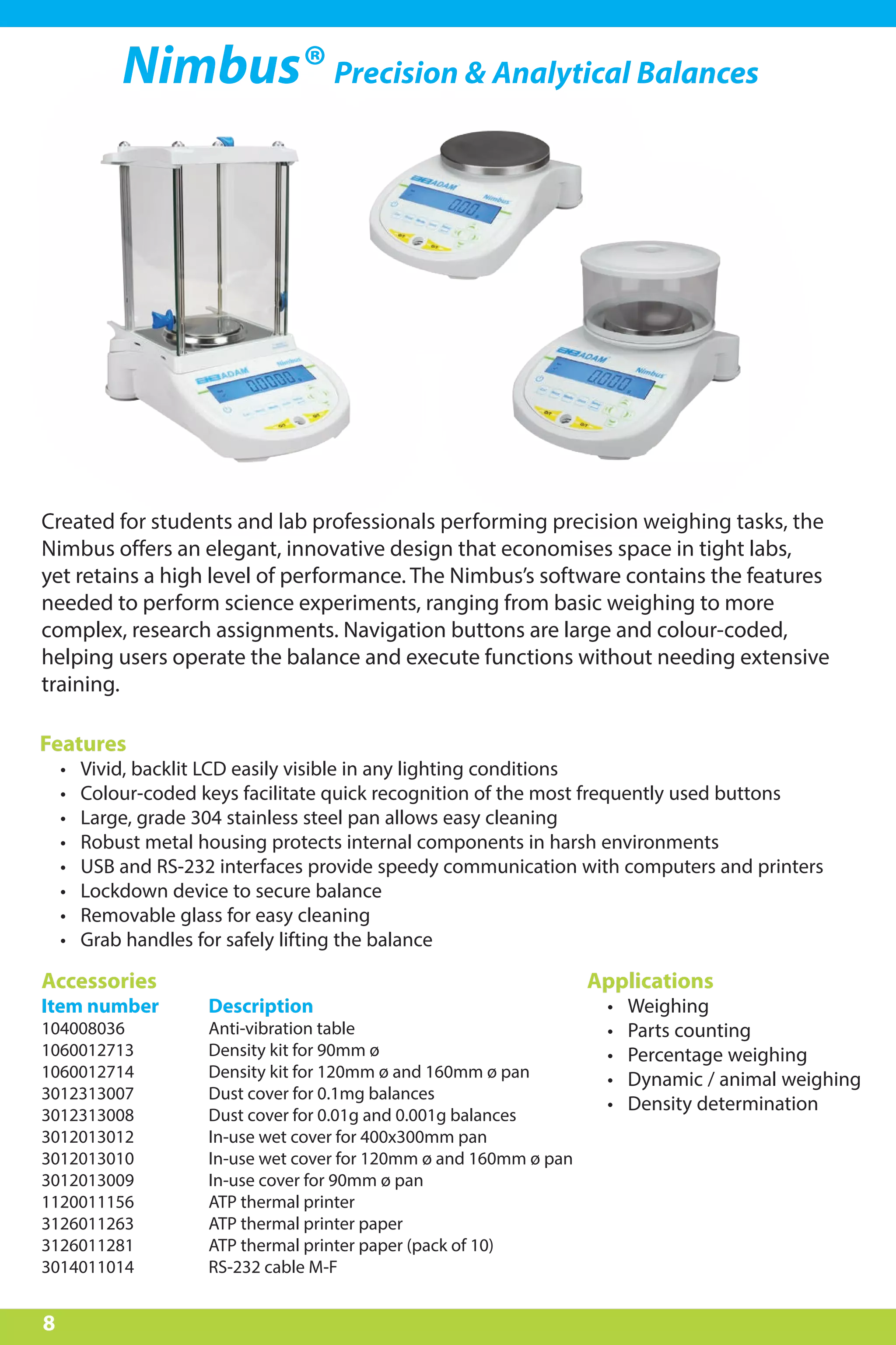 Adam Laboratory Balances | PDF