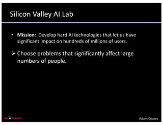 Adam Coates at AI Frontiers: AI for 100 Million People with Deep ...