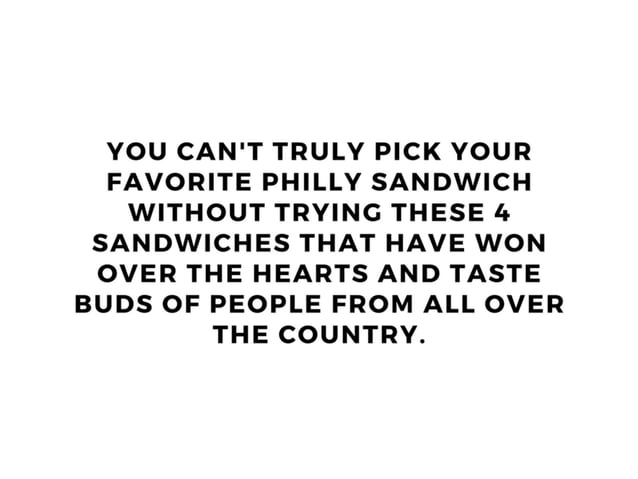 Take A Bite Out Of These Famous Philly Sandwiches | PPT