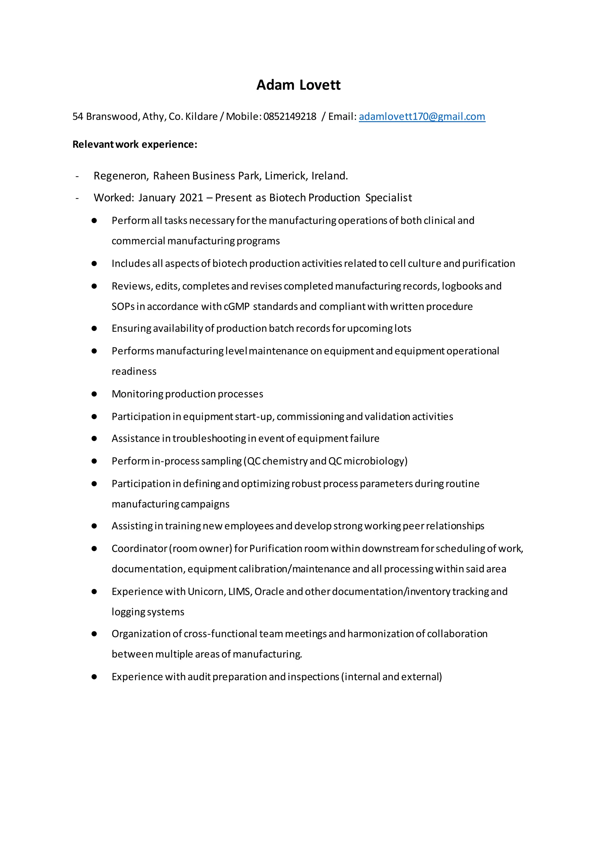 Curriculum Vitae | DOCX