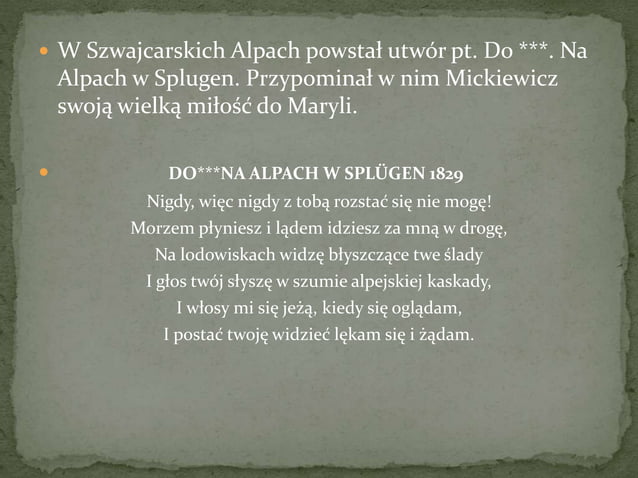Adam Mickiewicz | PPTX | Poetry | Books and Literature