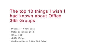 Adam ochs groups | PPTX