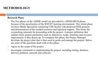 Instructional Design Framework for KNUST OER | PPT