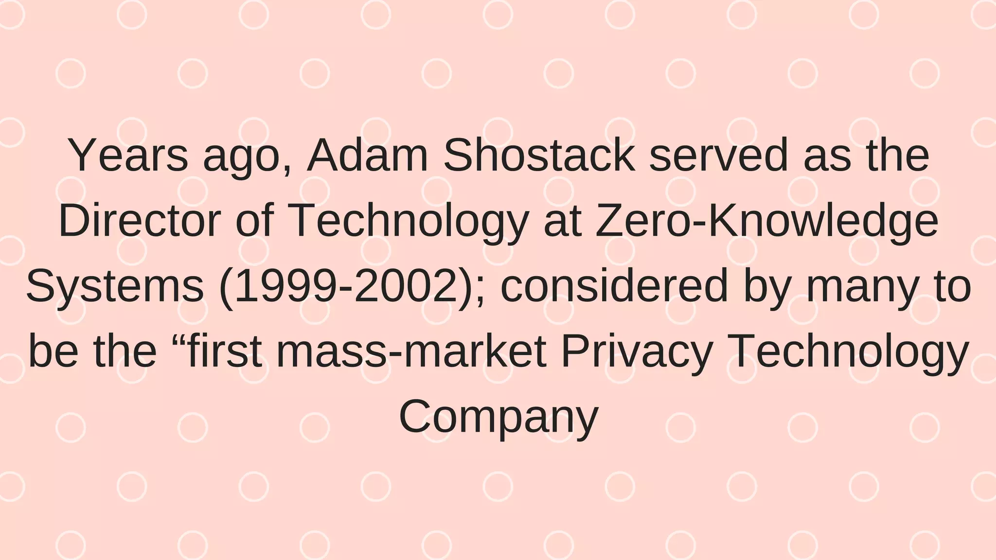 Adam shostack privacy technology | PPT