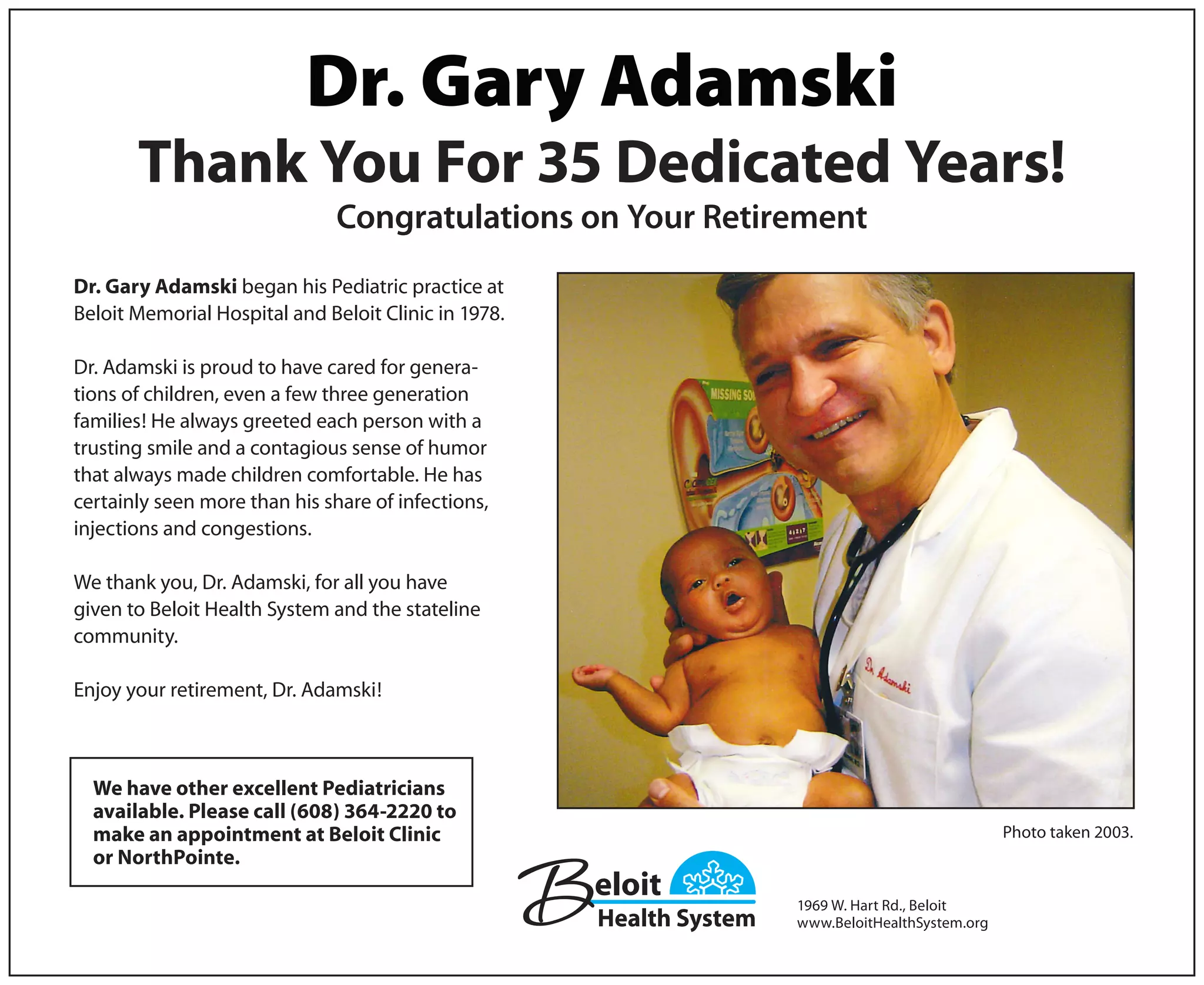 Adamski retirement ad 2013 | PDF