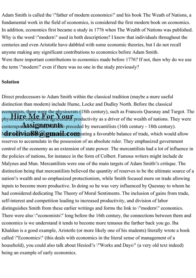 Adam Smith is called the father of modern economics and his book.pdf ...