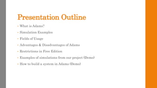 An Overview of Adams Simulation Software in Robotics Applications | PPTX
