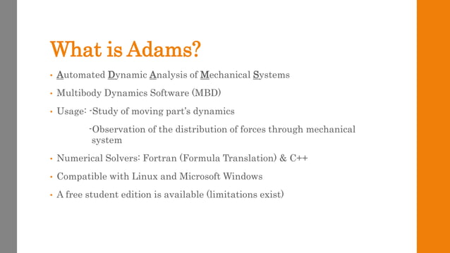 An Overview of Adams Simulation Software in Robotics Applications | PPTX