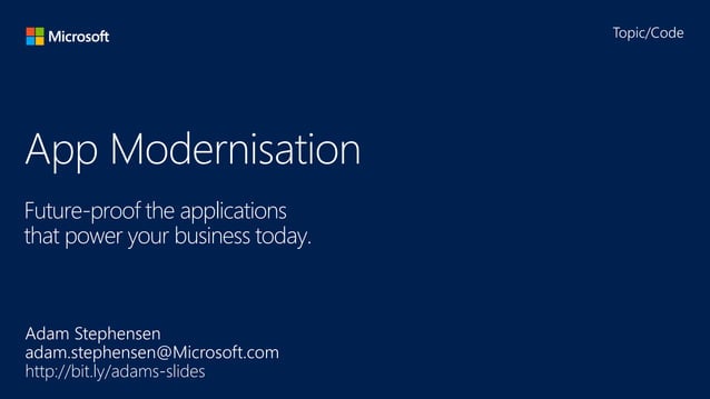 App Modernisation with Microsoft Azure | PPTX