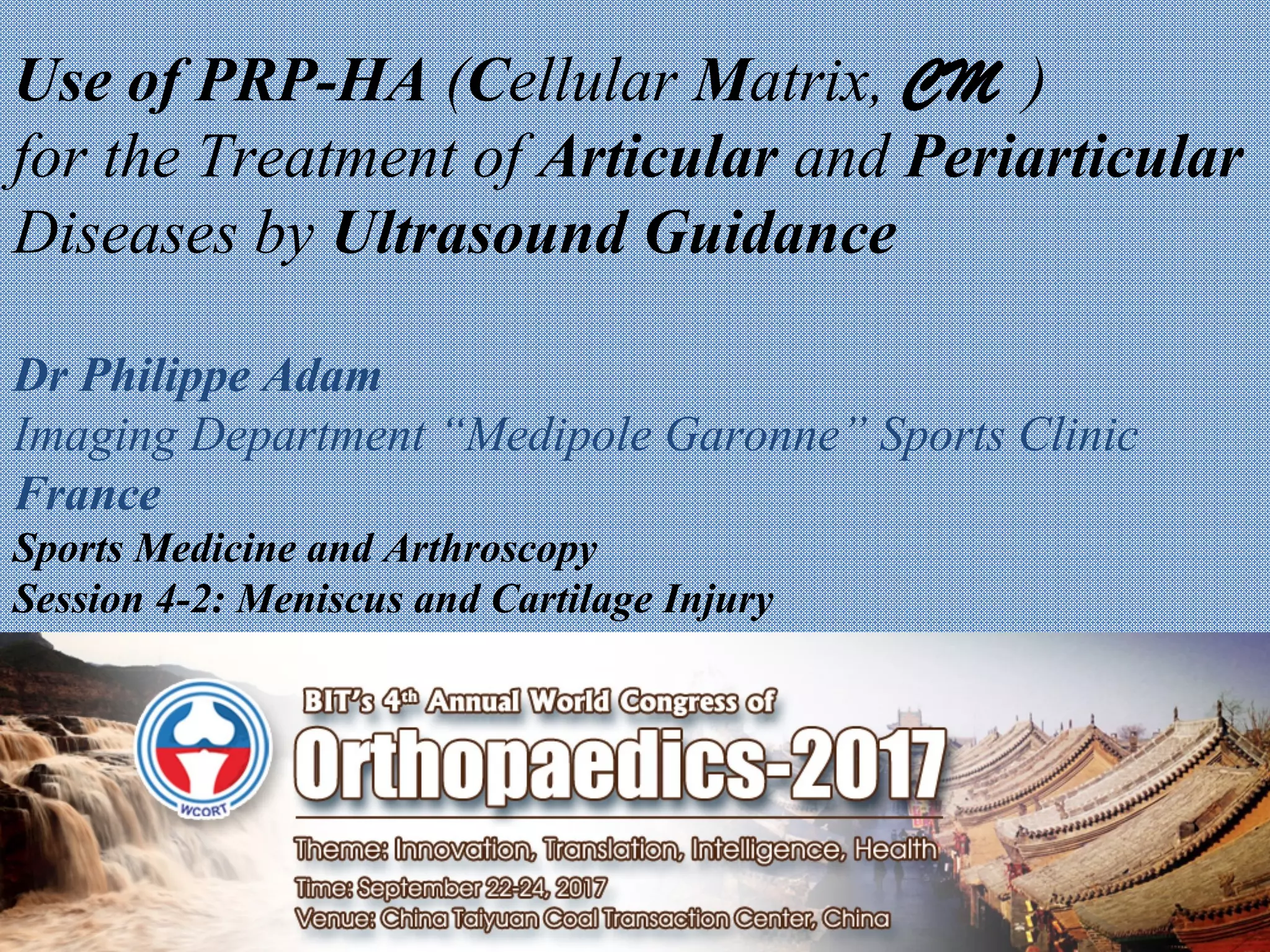 Use of PRP-HA for the treatment of Articular and Periarticular diseases ...