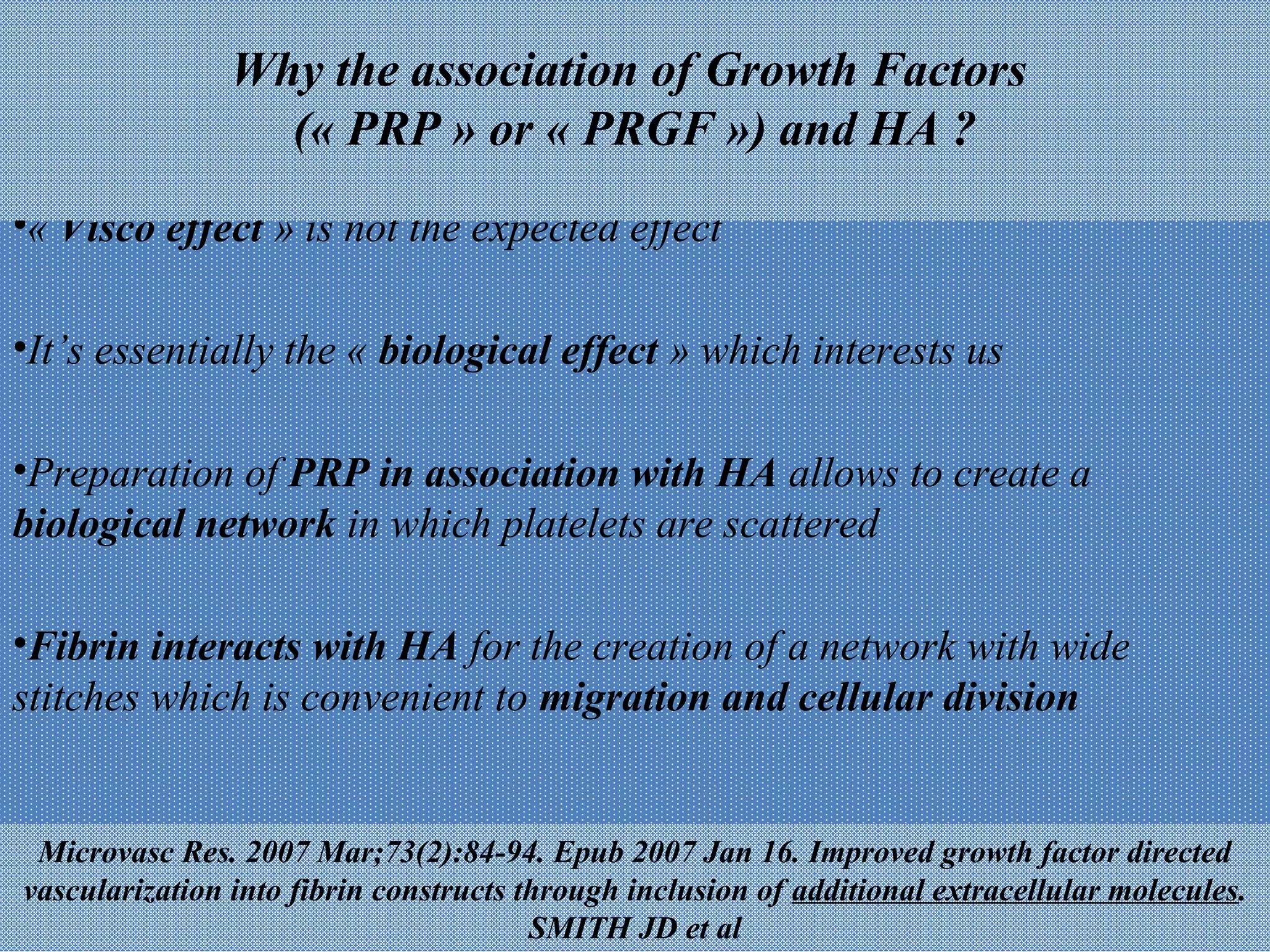 Use of PRP-HA for the treatment of Articular and Periarticular diseases ...