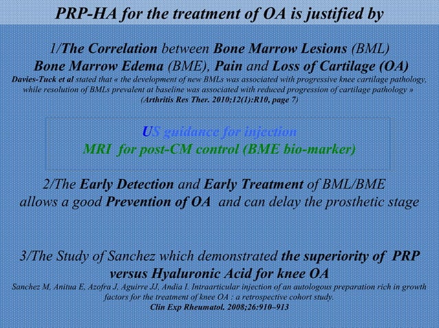 Use of PRP-HA for the treatment of Articular and Periarticular diseases ...