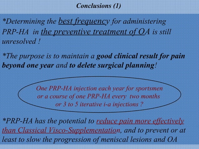 Use of PRP-HA for the treatment of Articular and Periarticular diseases ...