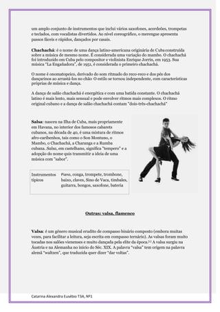 A dança é uma das três principais artes | DOCX