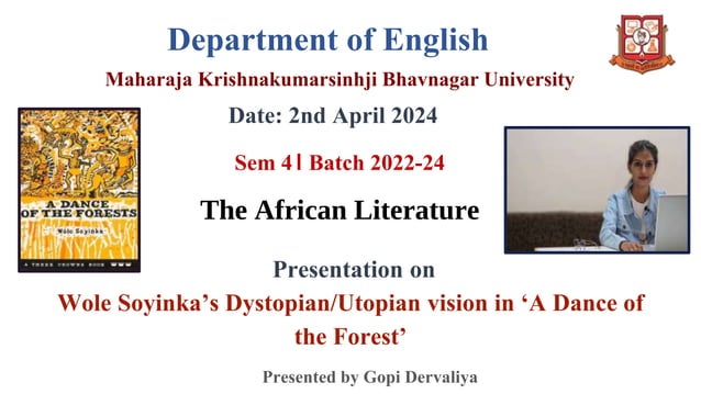 A Dance of the Forest - African Literature | PPTX