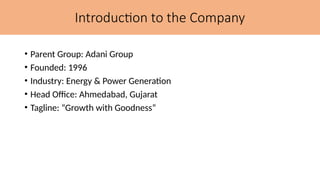 Adani power : Organizational Structure 1 2 | PPTX