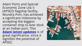 Adani's Mundra Port Sets New Record By Docking The Largest Container ...