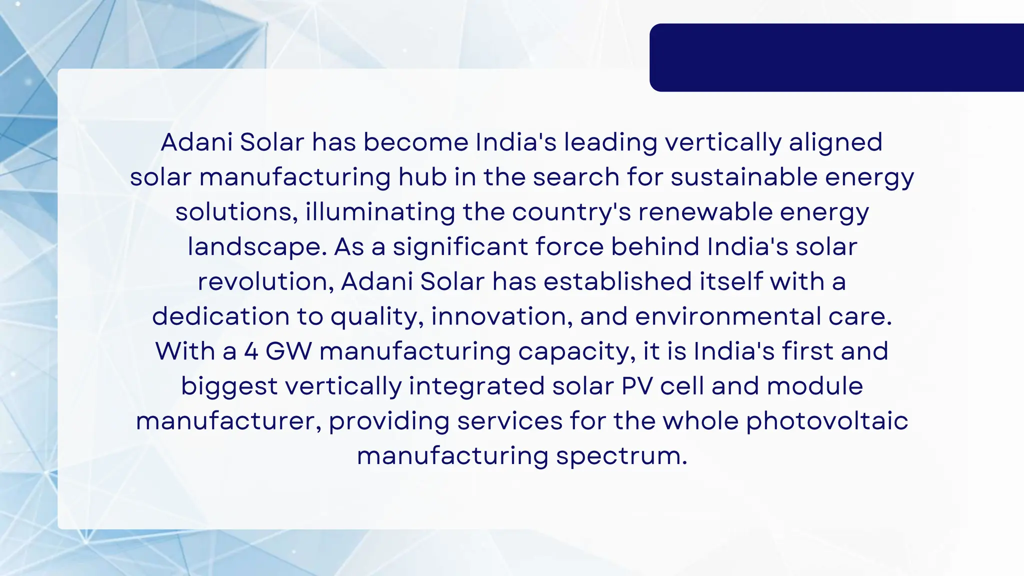 Adani Solar - India's Preeminent Vertically Aligned Solar Manufacturing ...
