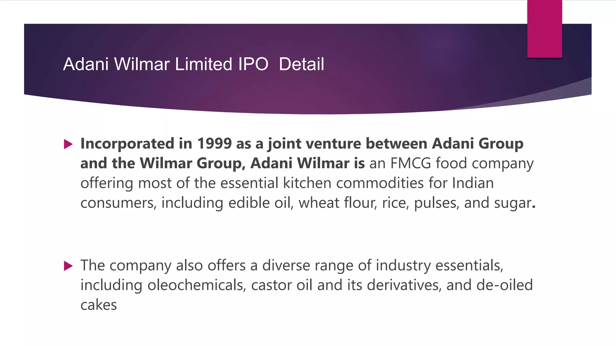 Adani Wilmar IPO Details | PPTX