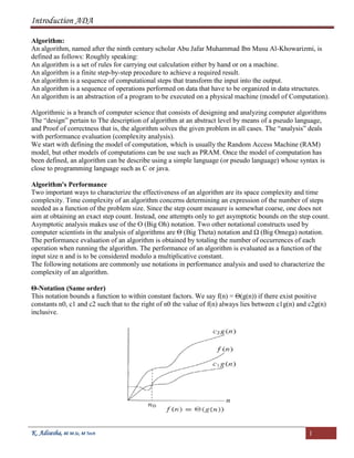 Analysis and Design of Algorithms notes | PDF