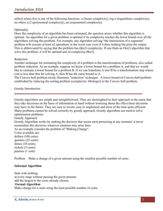 Analysis and Design of Algorithms notes | PDF