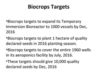 biocrops biotechnology limited: Yam multiplication project | PPT