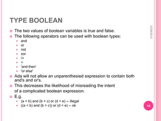 ADA programming language | PPTX