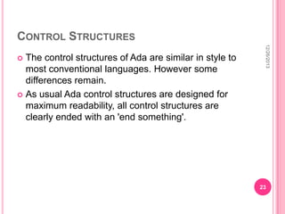 ADA programming language | PPTX