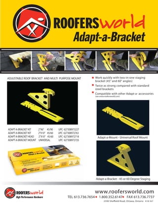 Adapt-A-Bracket Roof Staging Set | PDF