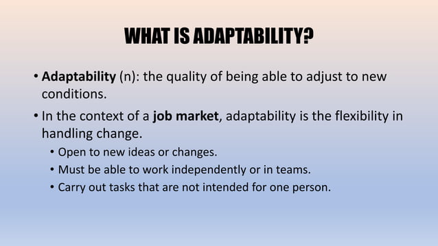 Adaptability | PPTX