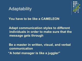 Adaptability In The Hospitality Business | PPT