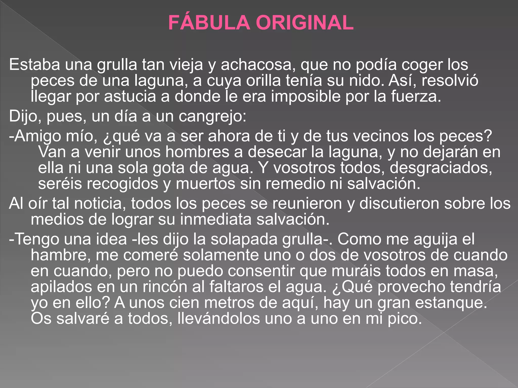 La Grulla y El Cangrejo - Adaptación | PPTX