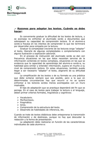 Adaptacion De Textos Alumnado Sordo(Mª Sol) | DOC