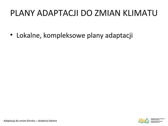 Adaptacja do zmian klimatu | PPT