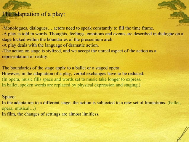 Adaptation approach literature | PPT | Musicals | Genres