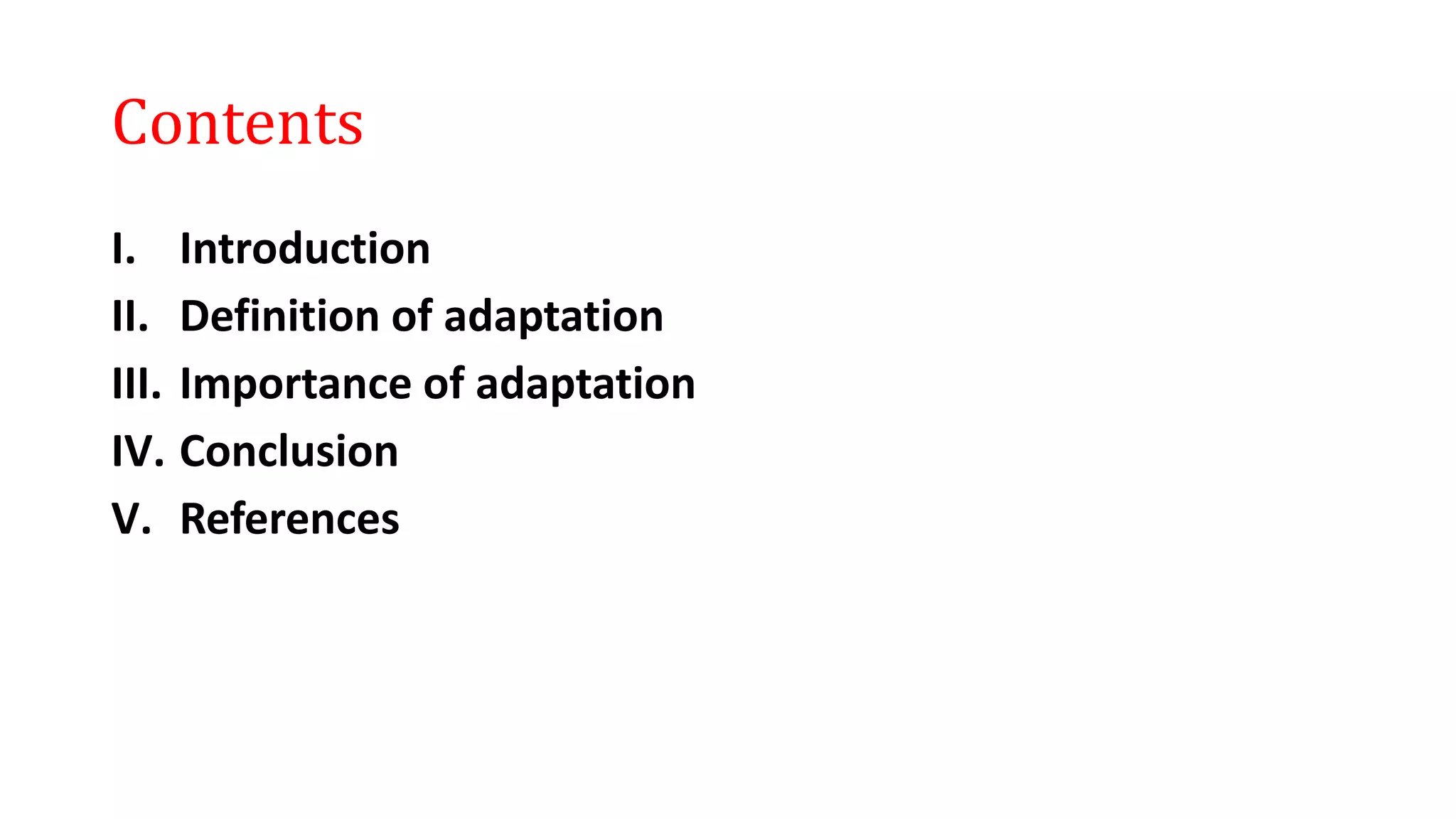 Adaptation | PDF