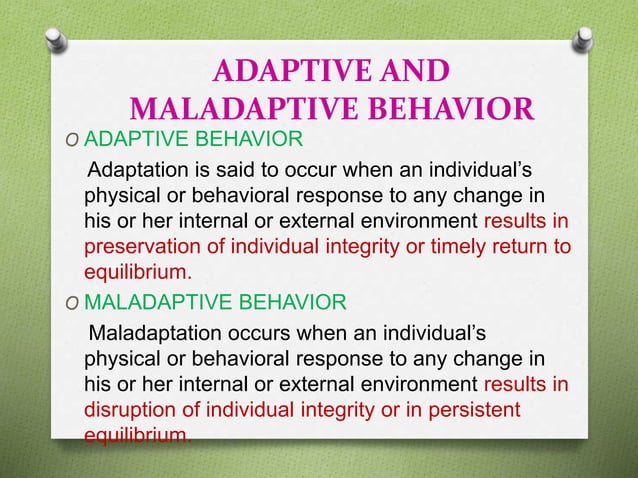 Adaptation and maladaptation, Crisis, stress and defense mechanism | PPT